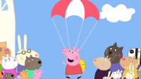 小猪佩奇练习跳降落伞 简笔画