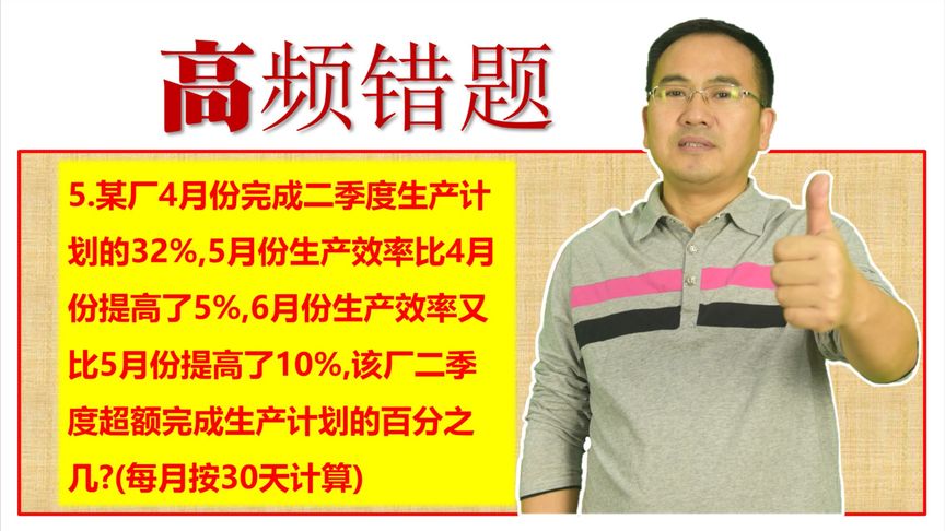50道小学高频错题之5,该厂二季度超额完成生产计划的百分之几?
