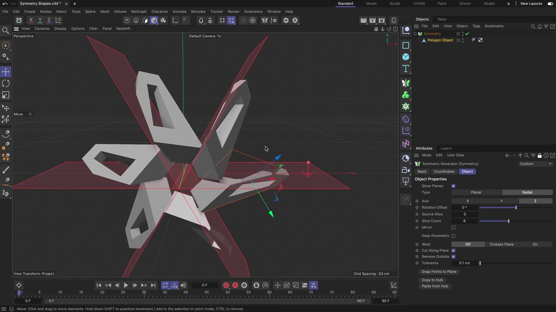 #C4DQuickTip 85- 如何在 Cinema 4D 2023.2中使用对称性创建抽象形状
