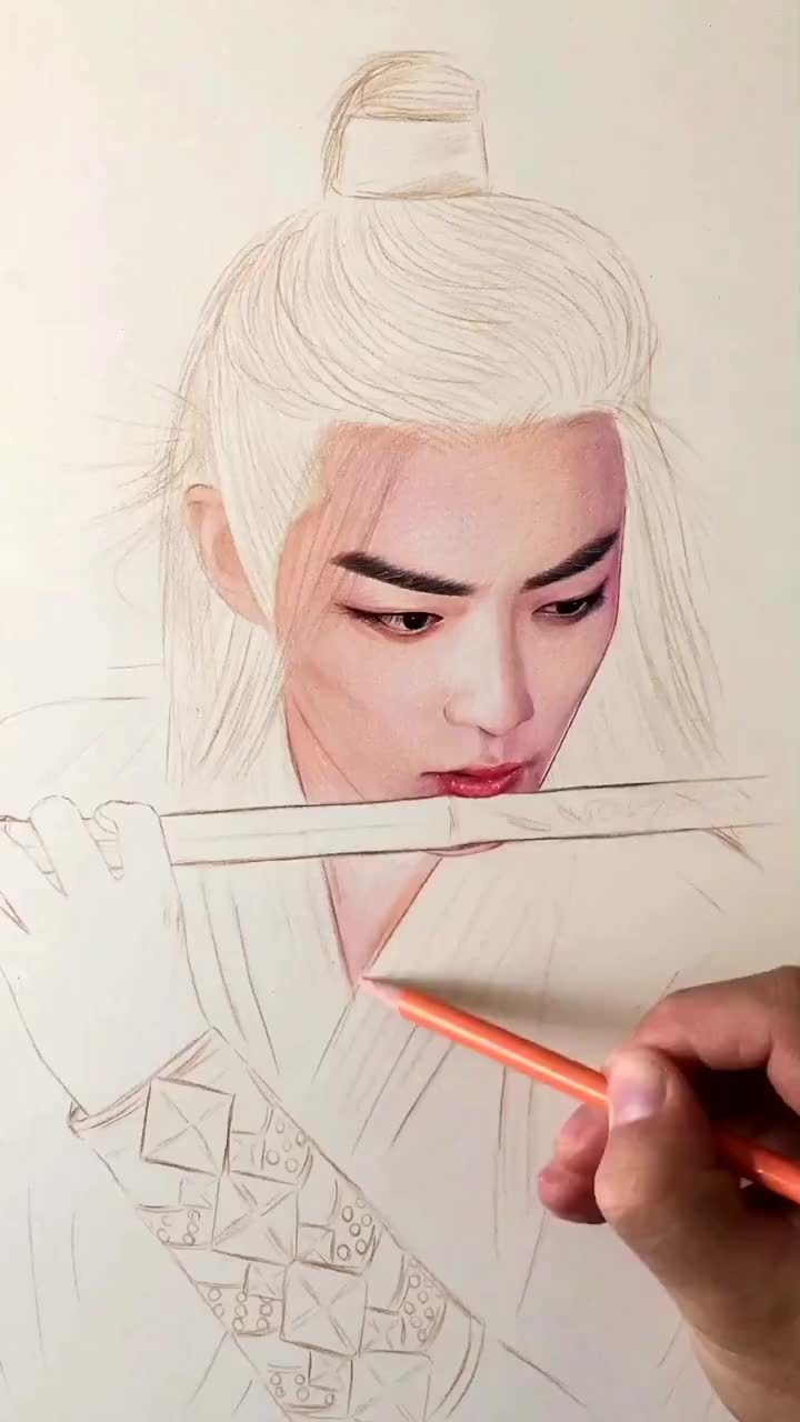 每日一画魏无羡和蓝忘机都画完了赵丽颖也马上画好了