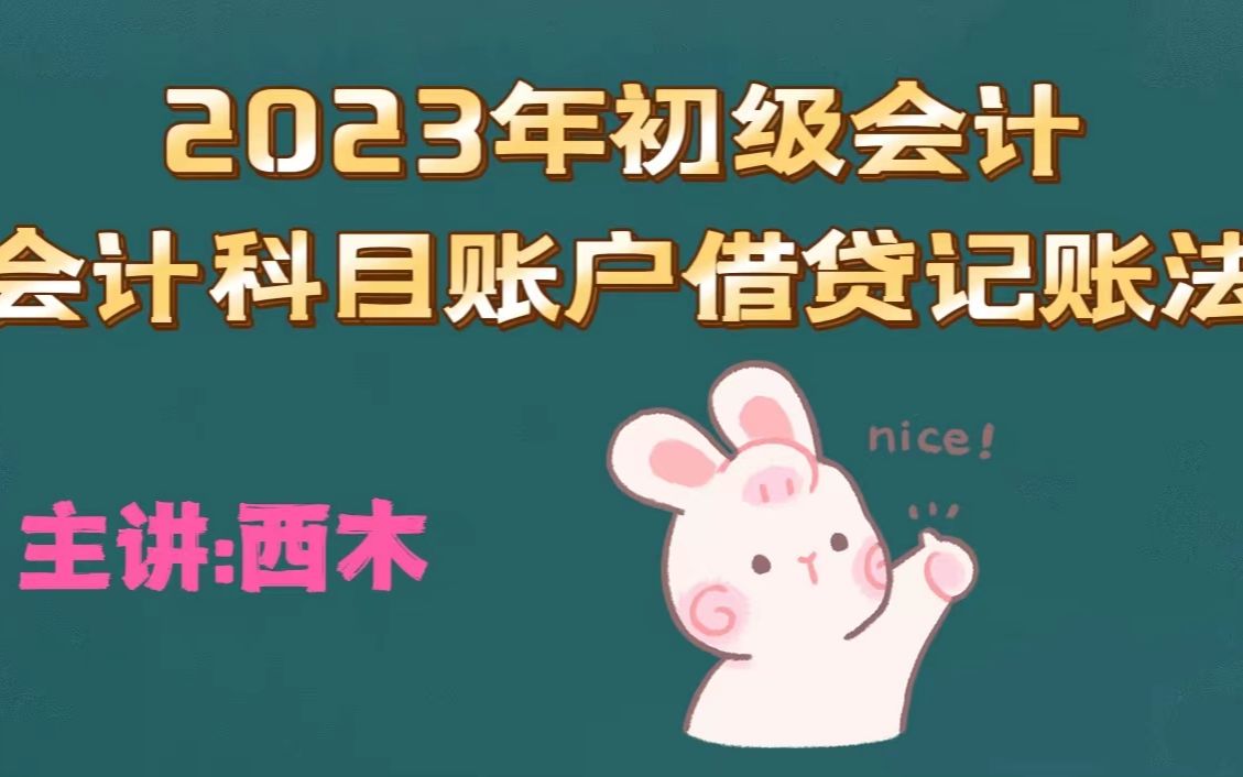 2023年初级会计会计科目账户设置借贷记账法应用