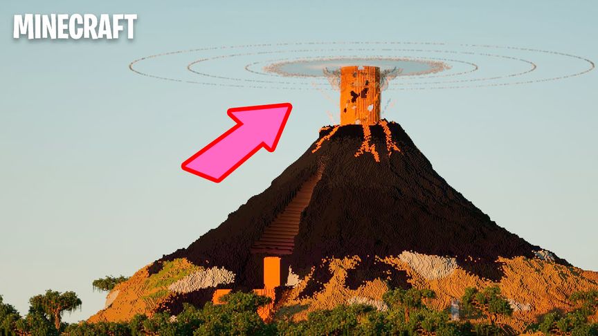 我的世界:不加任何模组,竟然也能找到火山,这也太壮观了!