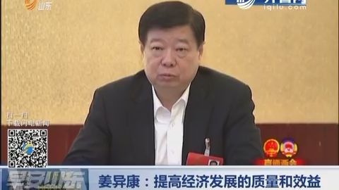 姜异康:提高经济发展的质量和效益