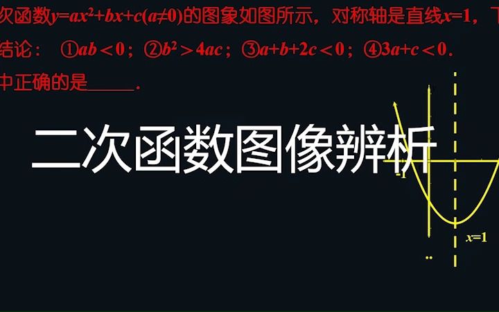 二次函数图象辨析(2)