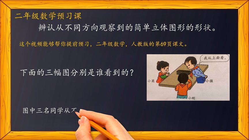 二年级数学《辨认从不同方向观察到的简单立体图形的形状》