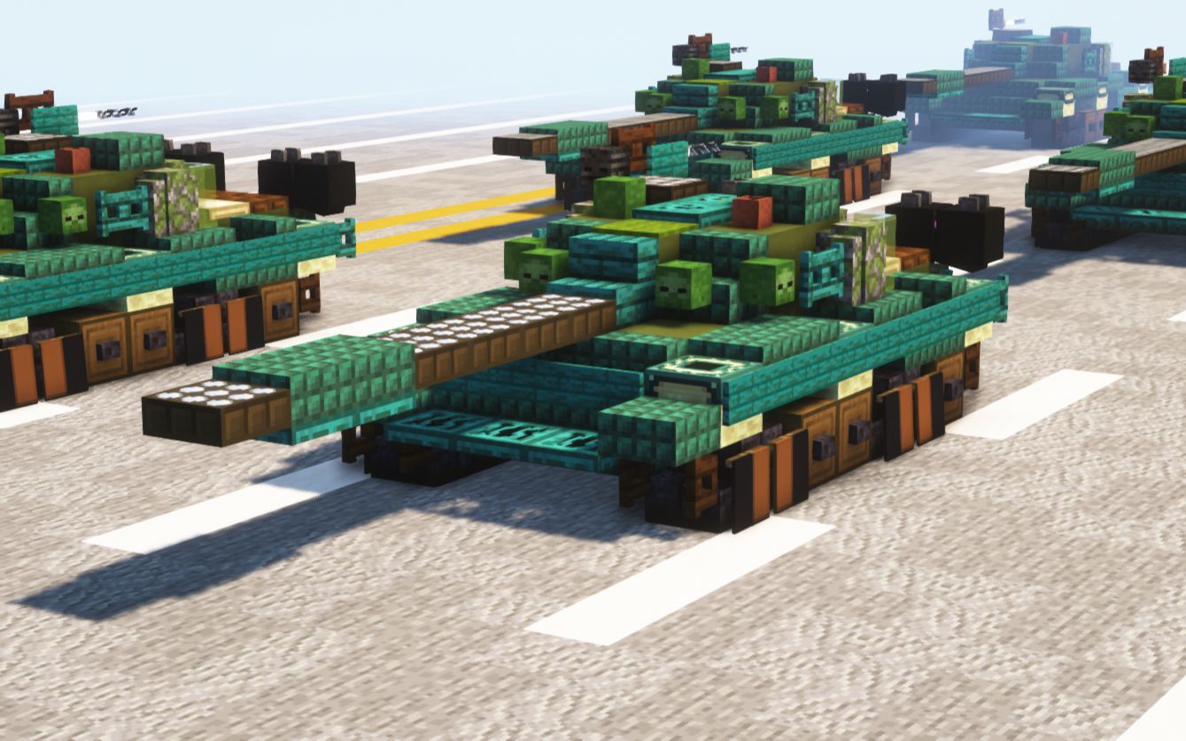 【Minecraft】59式 中型坦克 建筑教程 (1.5:1)_哔哩哔哩bilibili_教学