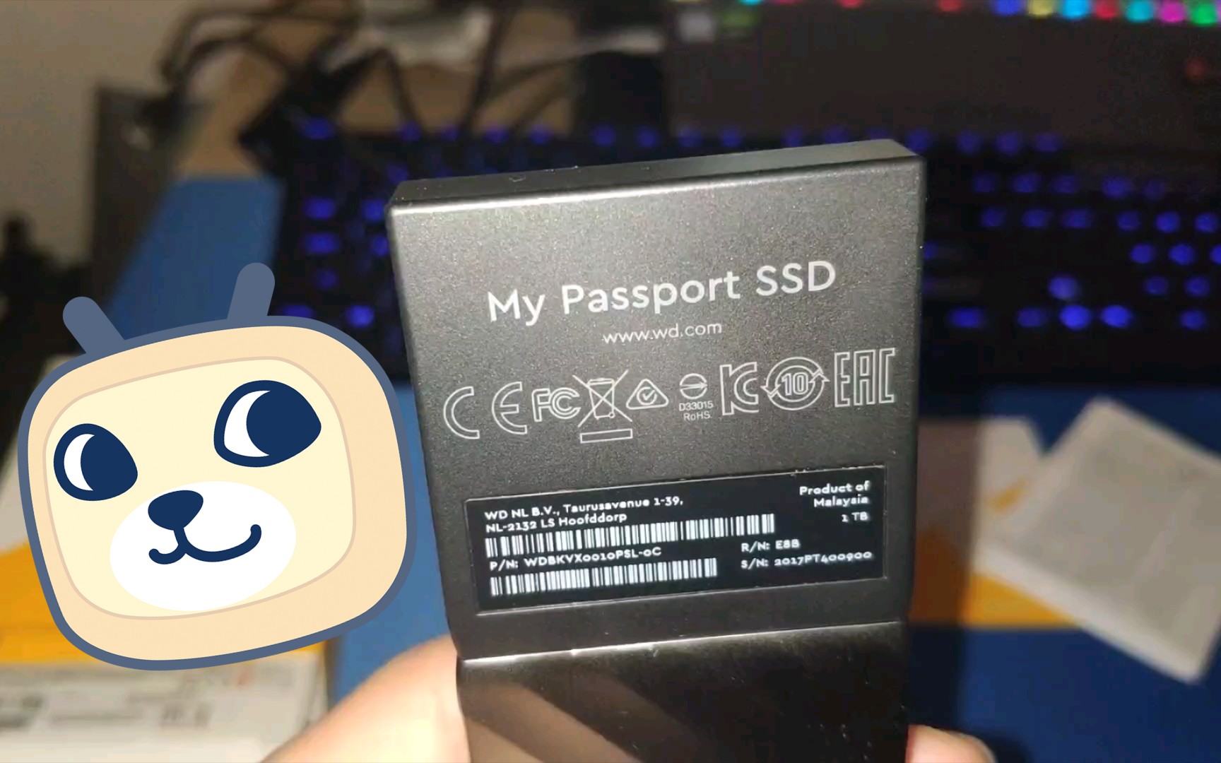 WD西部数据移动固态硬盘1t开箱