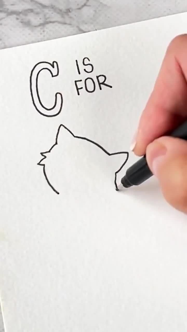 小猫#简笔画 #亲子简笔画 #跟着学画画 #一起学画画