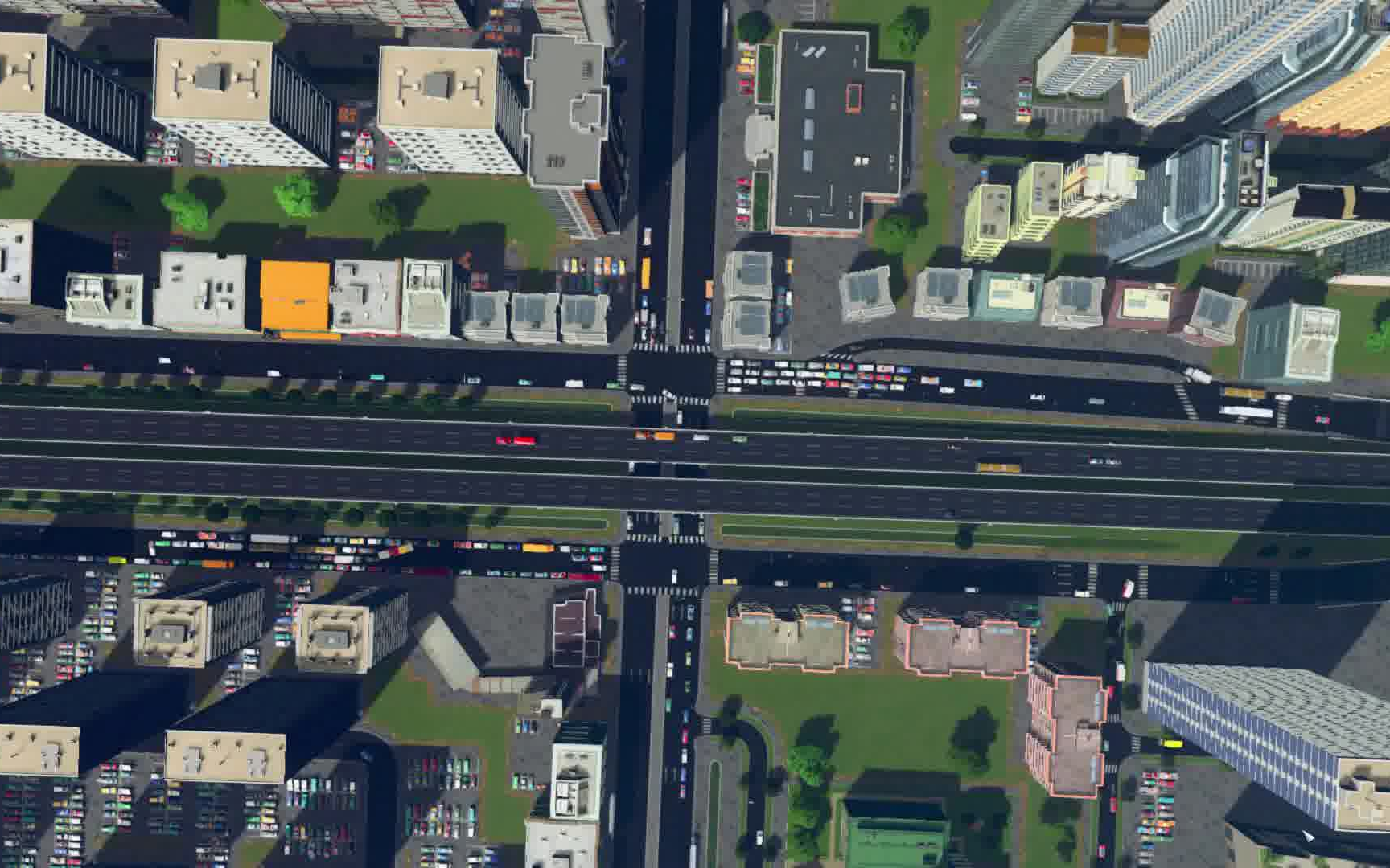 [都市天际线] 大车流路口红绿灯管制