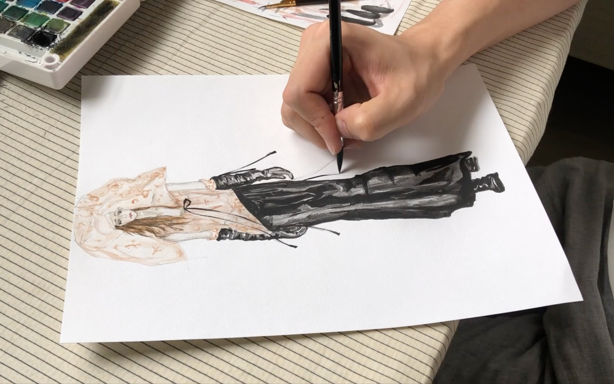 独处日记(13)周末的早晨,时装插画,韩国设计师的周末,画画对我的意义