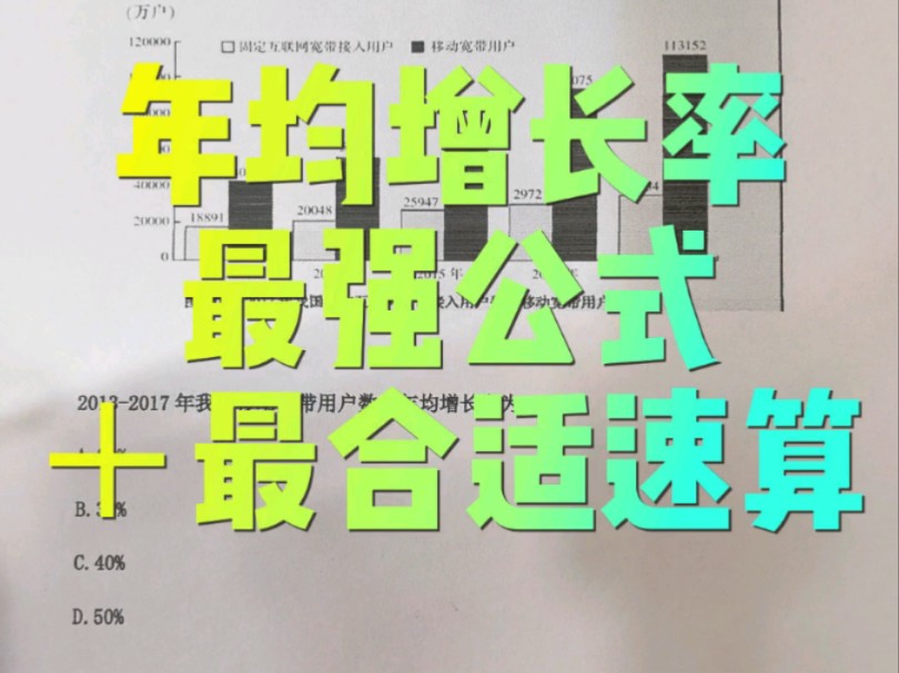 年均增长率蕞强公式,速算过程更牛!||#资料分析[话题]# #国考省考...