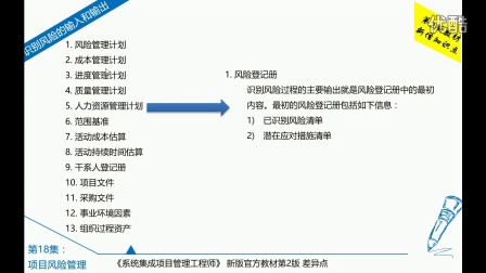 中项系统集成项目管理工程师第2版第15、16、17章差异知识点解析