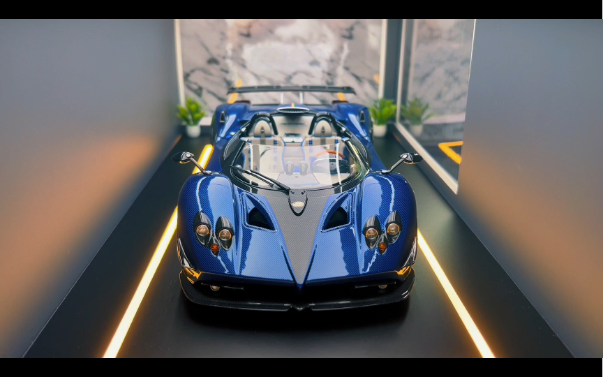 第四十八期:力成达/LCD 1:18汽车模型:帕加尼-宗塔 HP-Barchetta(蓝碳)...