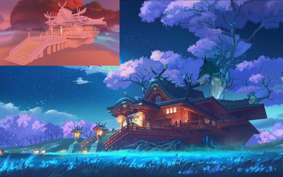 Maya游戏场景模型详细建模教程---原神场景