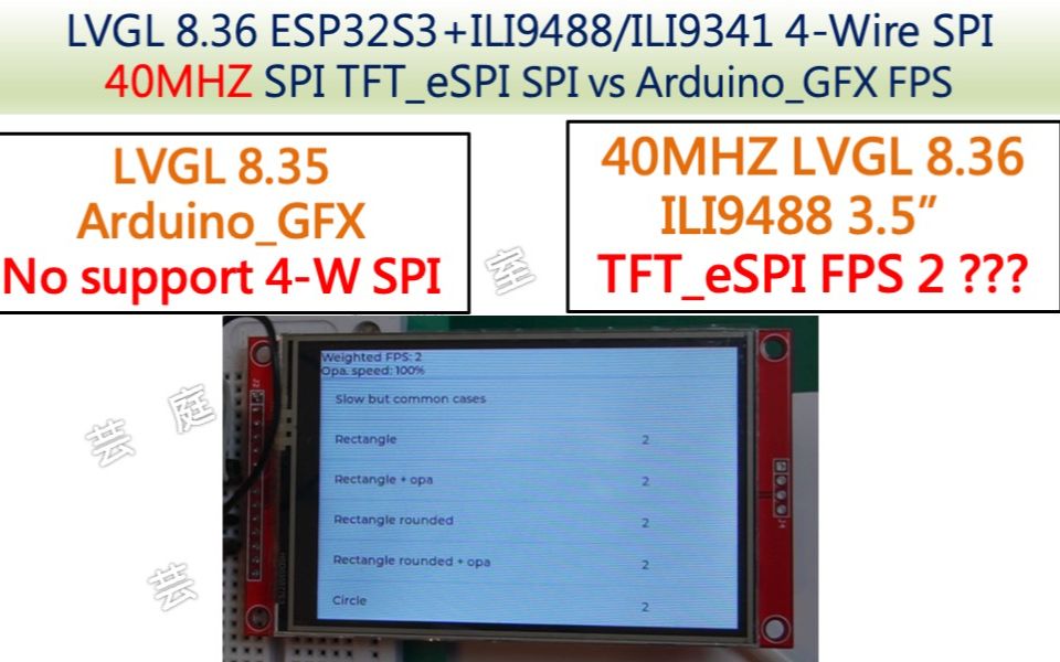 LVGL8.36 移植问题 4线式SPI ILI9488+ESP32S3 ESP32 ESP32C3 的...