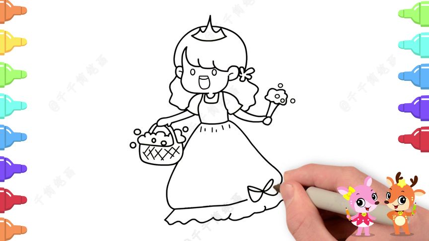 简单可爱的魔法小公主,幼儿早教简笔画,三分钟学会卡通人物