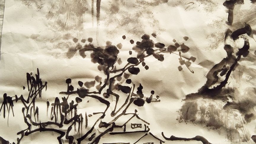 画山水画要以书入画,从墨稿的一笔一画中最能看出你的笔墨功夫
