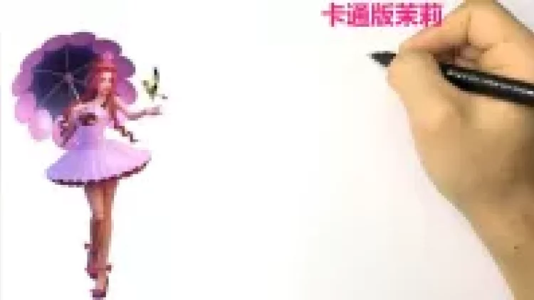 创意手绘精灵梦叶罗丽 简单又可爱的卡通版茉莉仙子简笔画