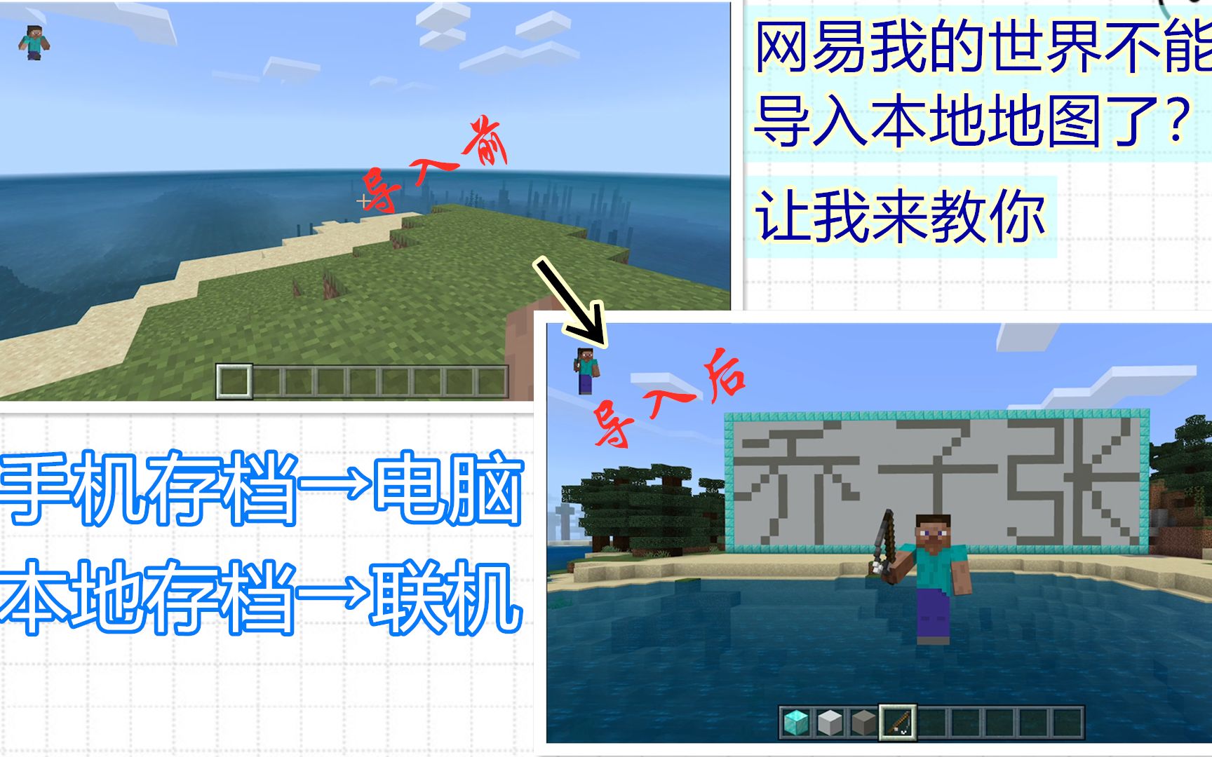 我的世界如何在电脑上玩手机存档?电脑本地地图如何联机玩?看这里,...