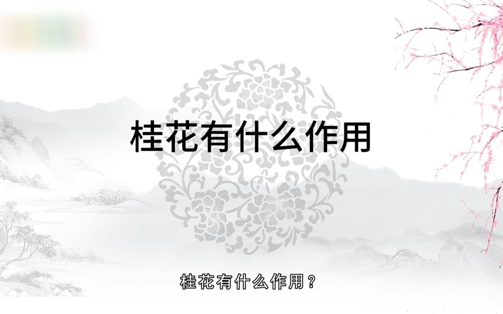 桂花有什么作用