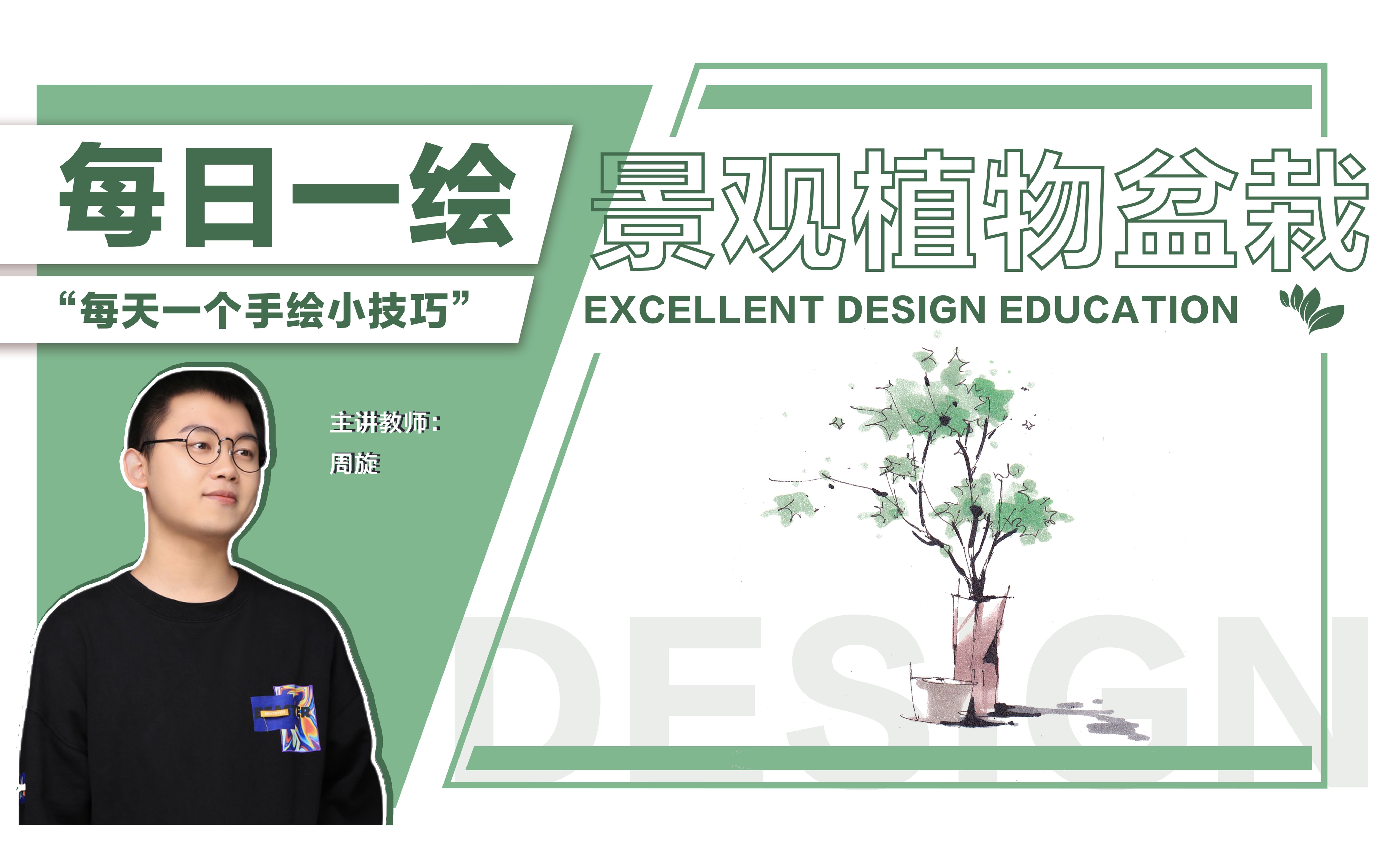 【每日一绘】景观植物盆栽的画法#2