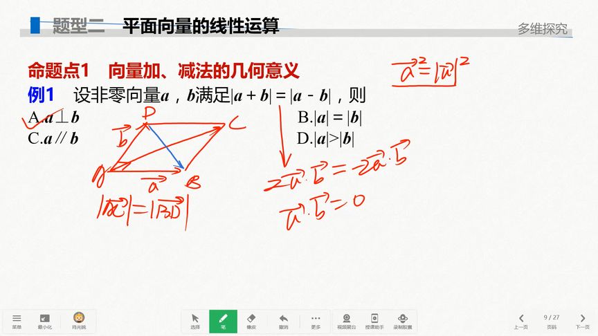 课堂节选:向量加减法几何意义