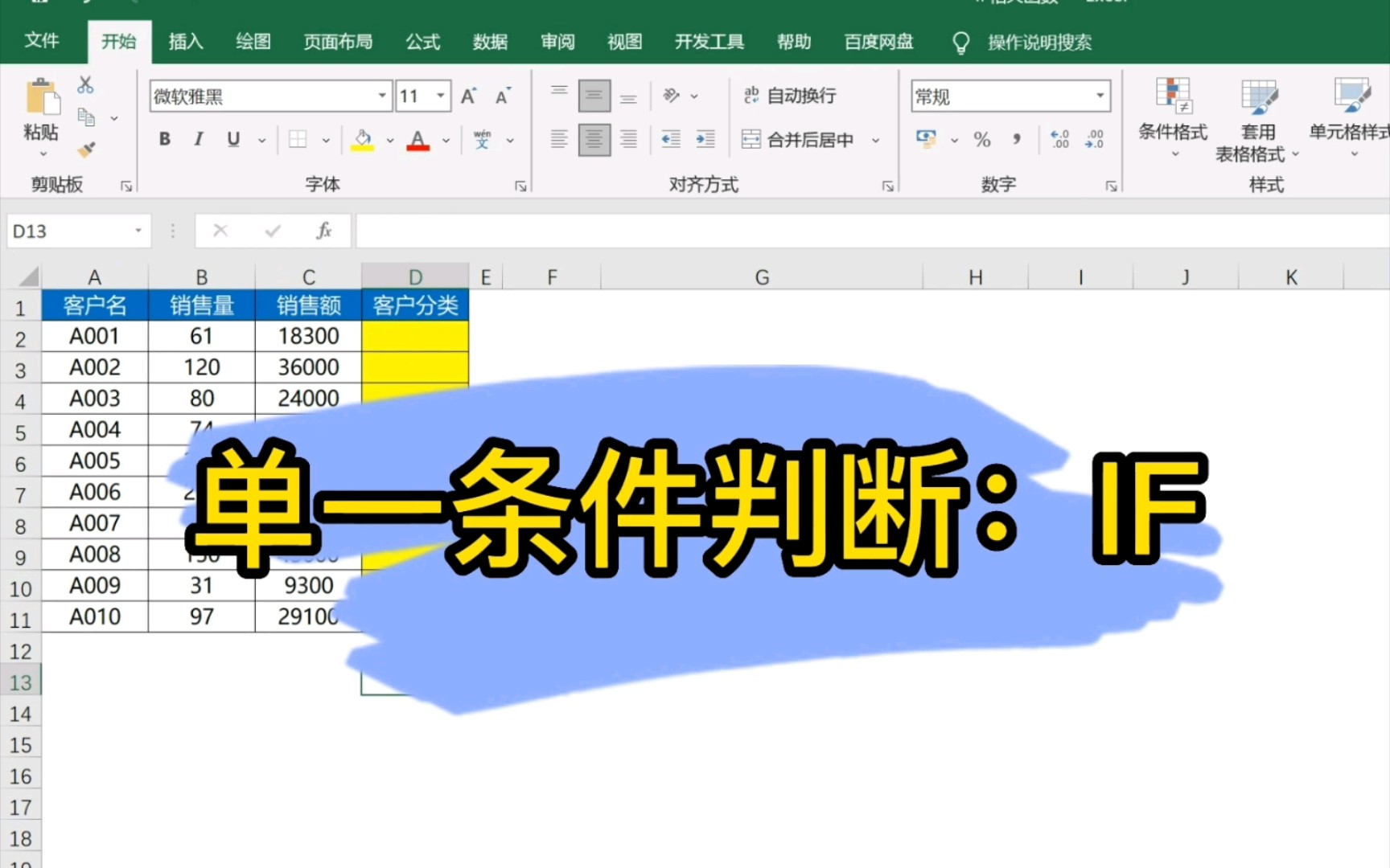 excel里if家族第1个函数"IF"