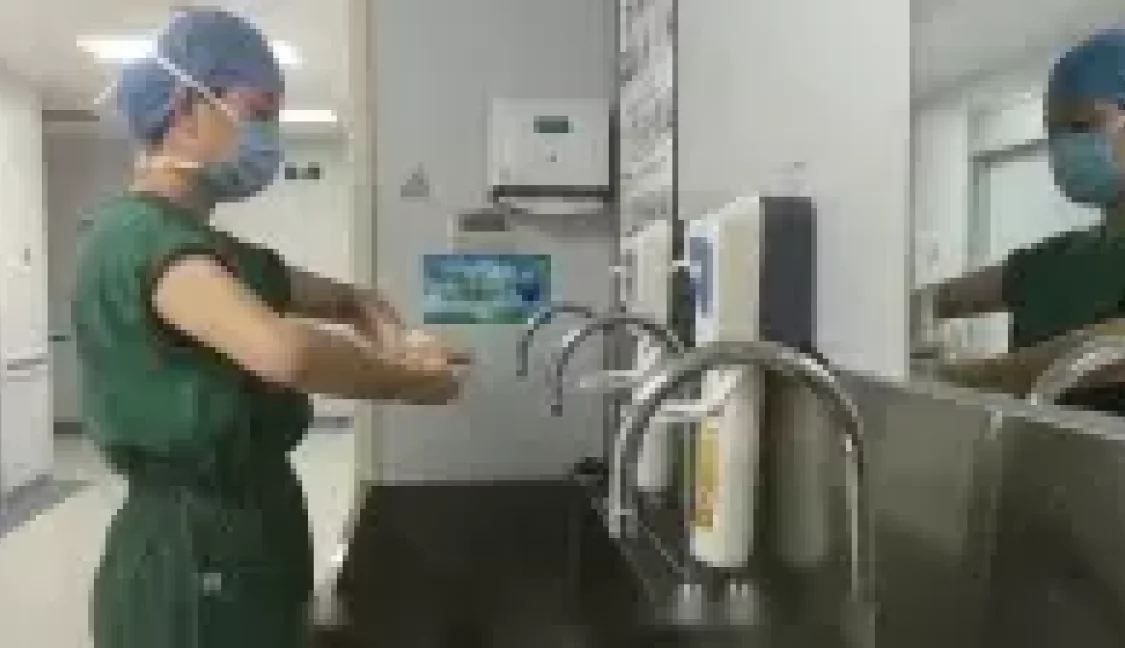 外科洗手流程视频-海南西部医院拍摄-朗索消毒提供