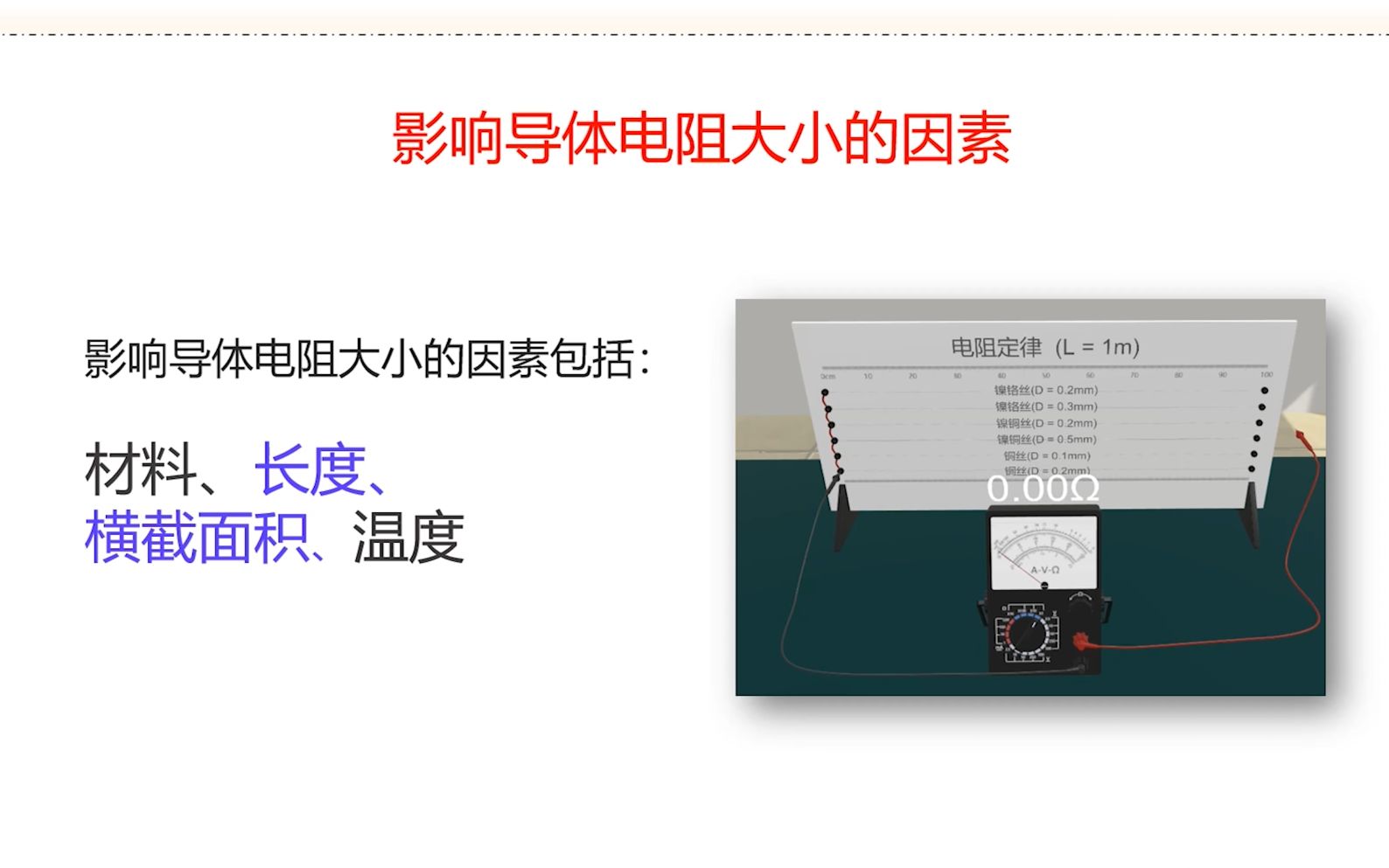 【橘老师实验室】探究导体电阻与其影响因素的定量关系