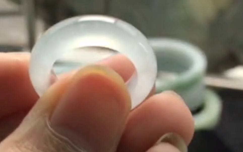 高冰翡翠,白月光戒指制作过程