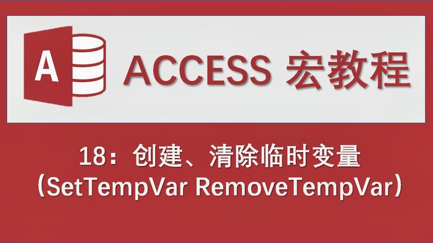 Access宏教程18创建、清除临时变量(SetTempVar RemoveTempVar)