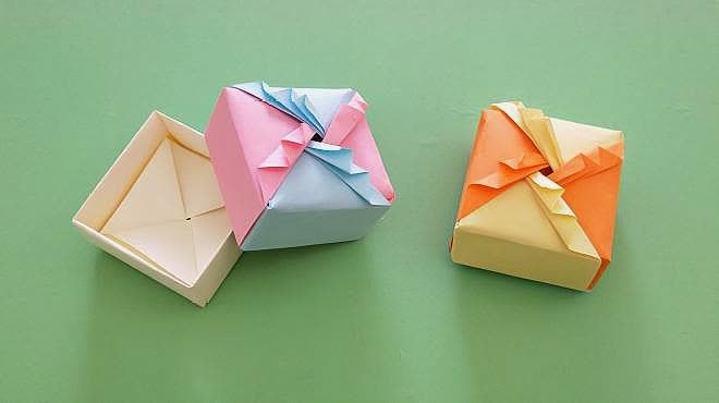 依然折纸:漂亮的礼物盒手工折纸,简单易学,自己折一个送人