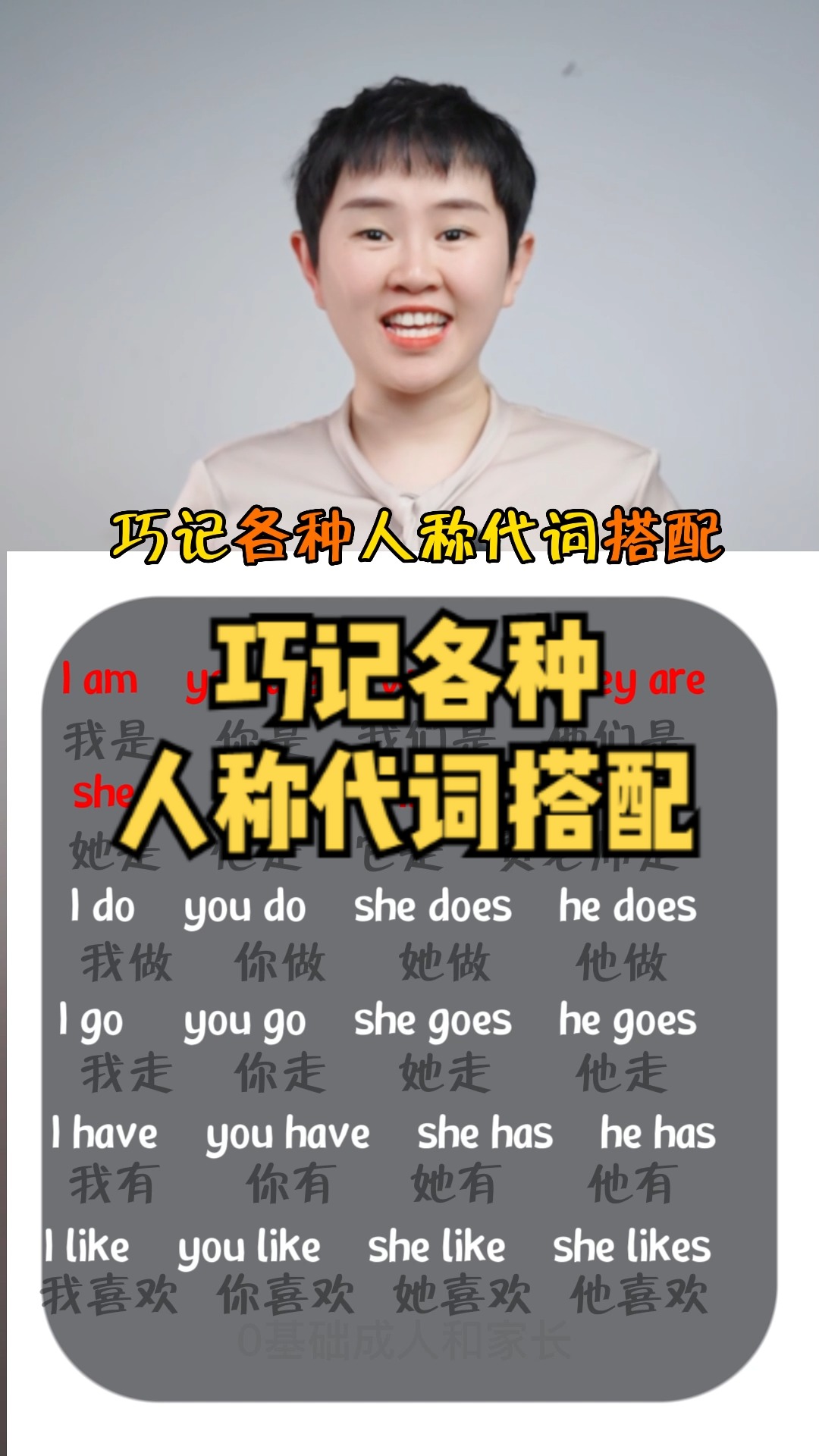 巧记各种人称代词搭配,跟着贾老师练习起来吧巧记各种人称