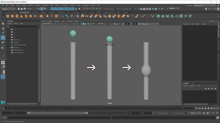 Maya教学:如何使用雕刻变形器(Sculpt Deformer)?