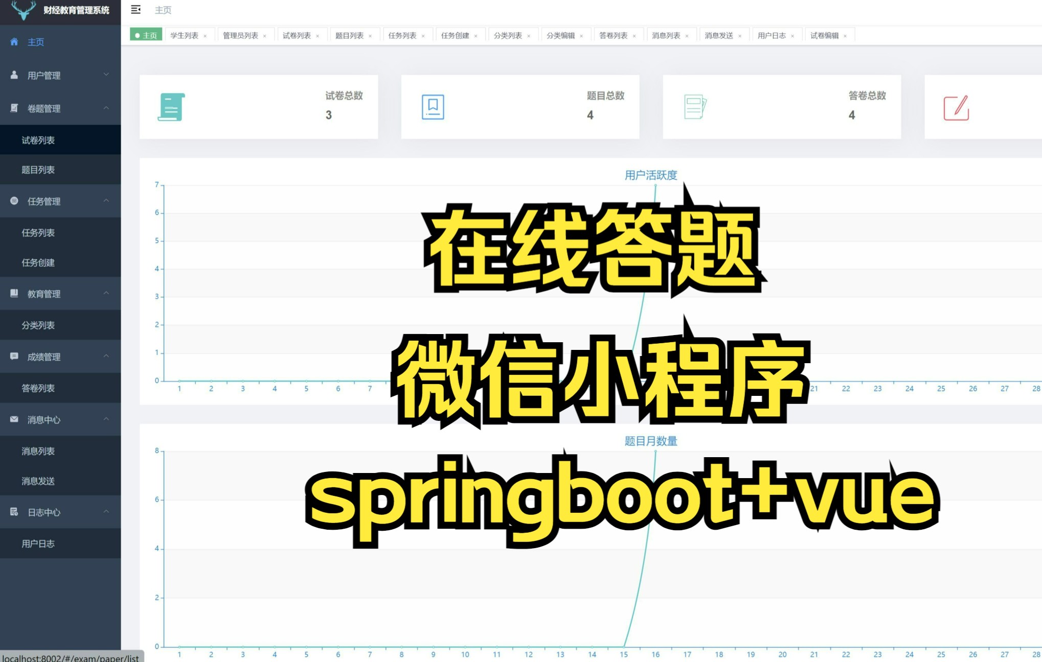 基于java的在线考试微信小程序