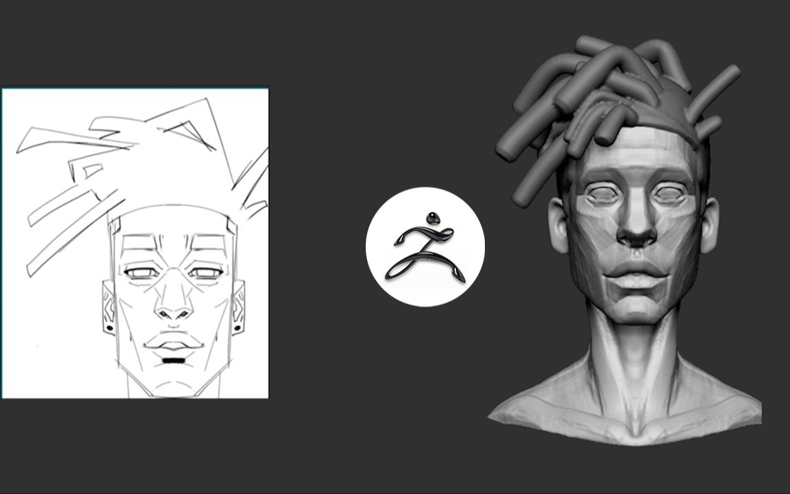 【3D建模】zbrush角色雕刻,零基础快来看看一张图片如何还原3D角色的!