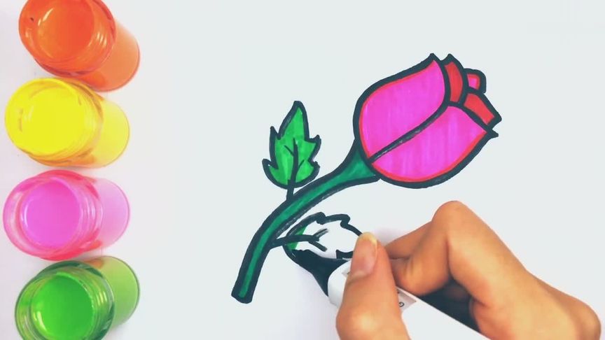 如何画一支漂亮的玫瑰花？玫瑰花简笔画教程！