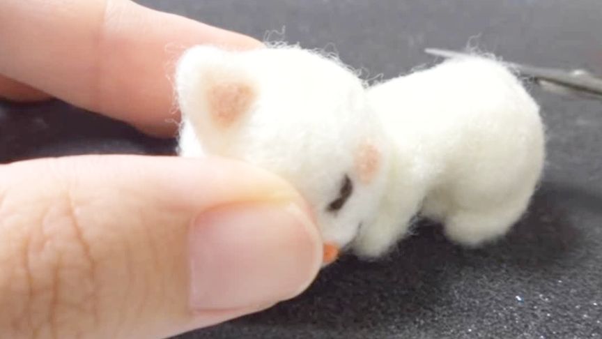 羊毛毡手工教程,教你戳可爱猫咪,今天的课程你学会了吗?订阅的小伙伴...