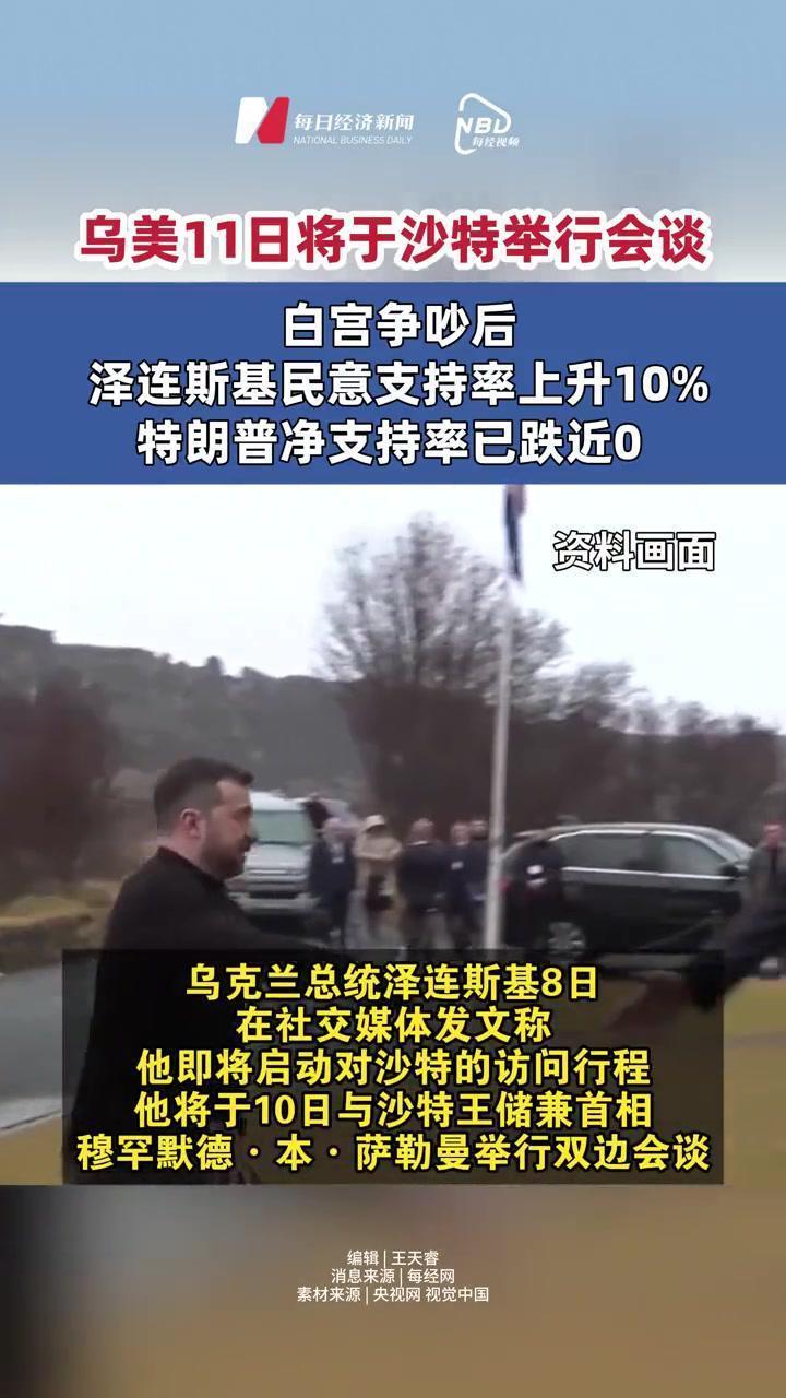 #乌美11日将于沙特举行会谈白宫争吵后#泽连斯基民意支持率上升...