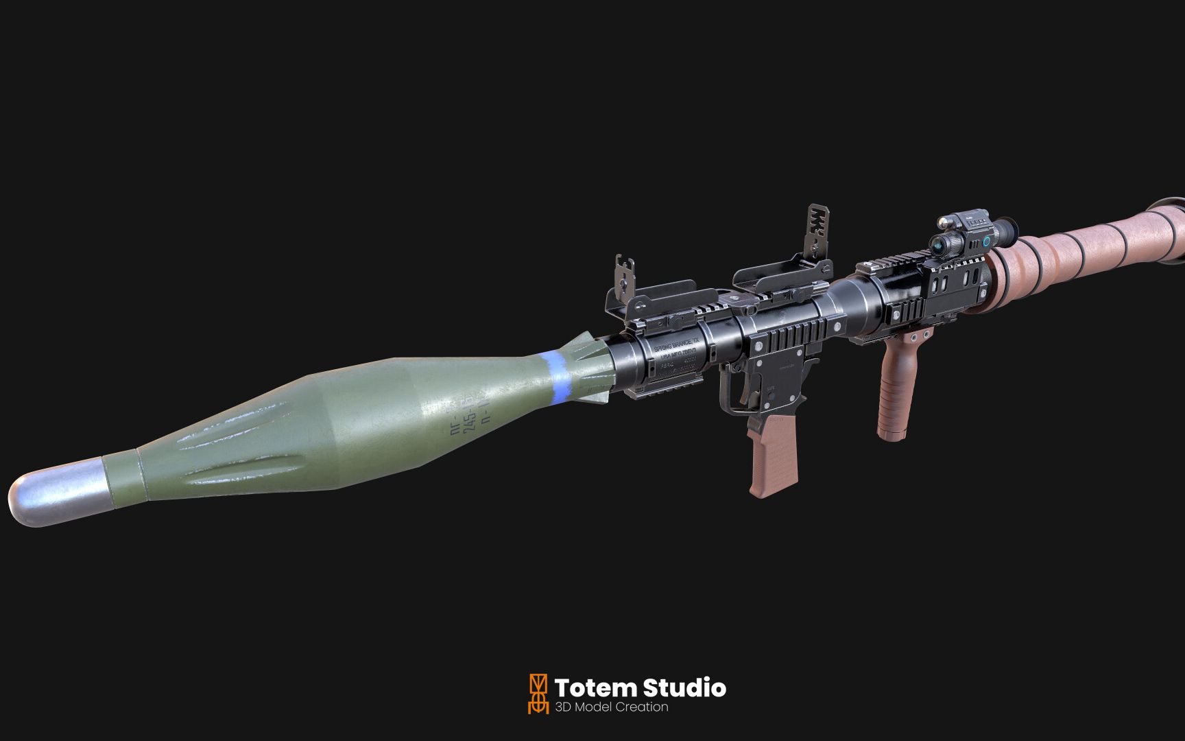 【3D建模】Substance Painter“RPG火箭筒”模型材质贴图案例讲解