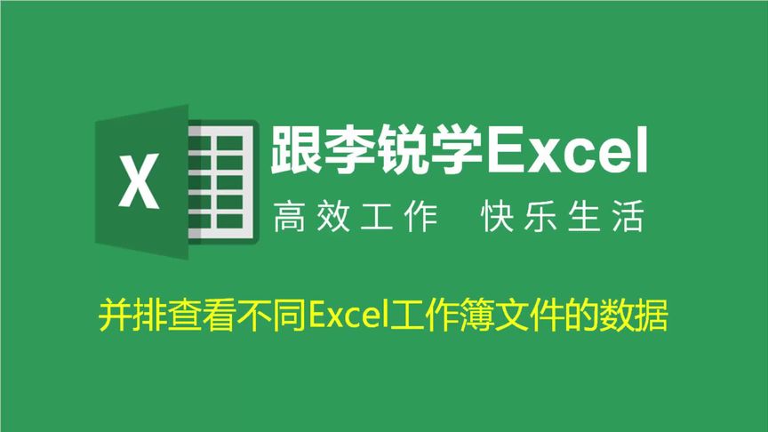 跟李锐学Excel:并排查看不同Excel工作簿文件的数据