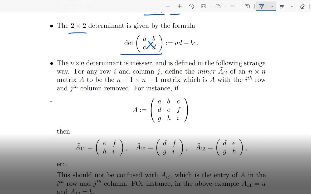 线性代数 高等代数 英文教材精读 陶哲轩 L6.6 行列式-1