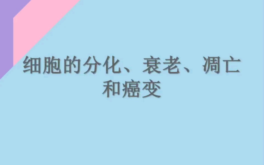 细胞的分化、衰老、凋亡、坏死和癌变