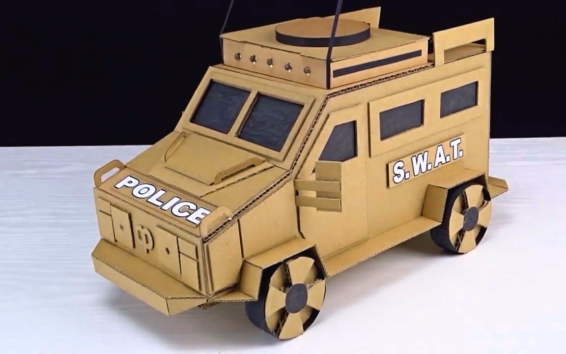 创意DIY,用纸板制作“装甲玩具车”的方法,男孩子们的最爱