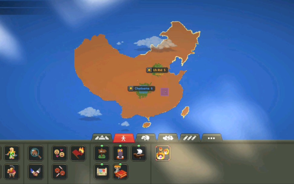 《鱼帝》上帝模拟器世界盒子终于建造完中国地图的岛了,累死鱼上帝...