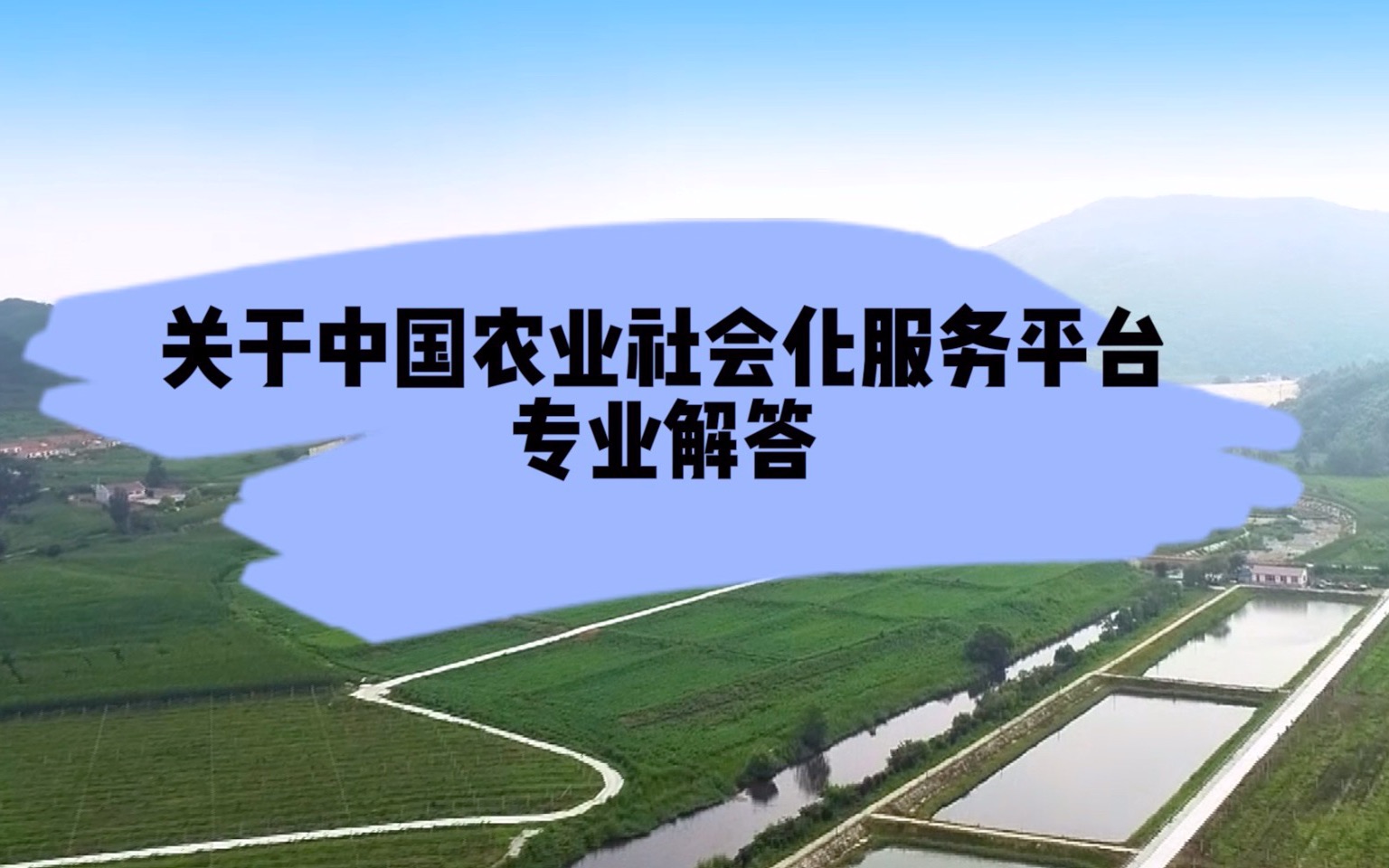 关于中国农业社会化服务平台的专业解答,它来啦!