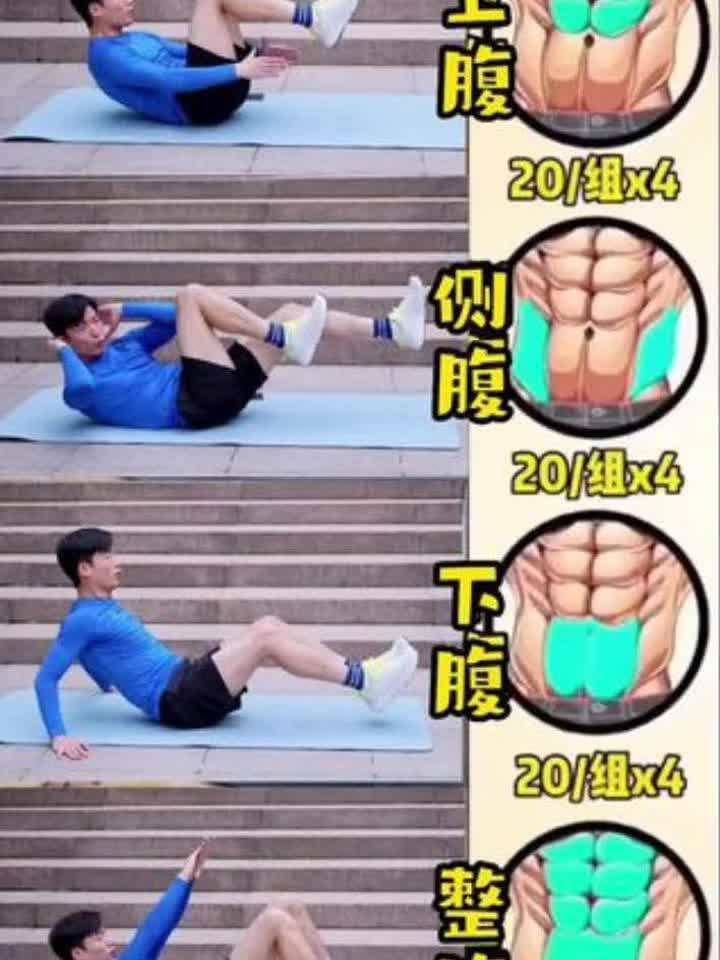 腹肌训练动作很多,这一套足够了,赶紧收藏锻炼起来,这个夏天练出腹肌...
