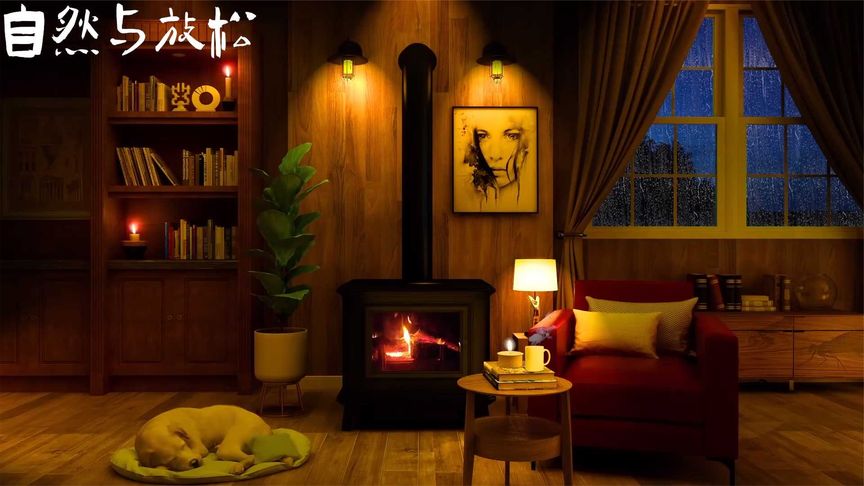 闻到外面的薄雾和雨水,并看到森林中松树摇曳的树枝