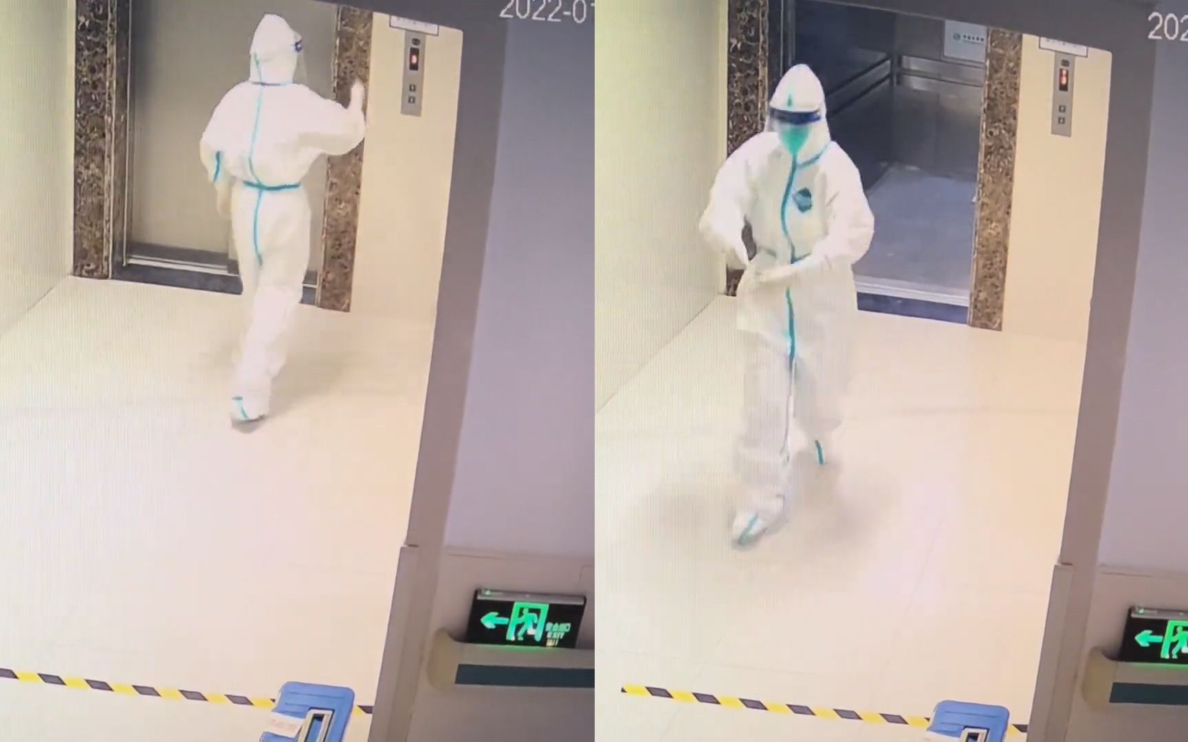 可爱的憨憨!“大白”不知道电梯有延时关闭功能,画面太美不敢看