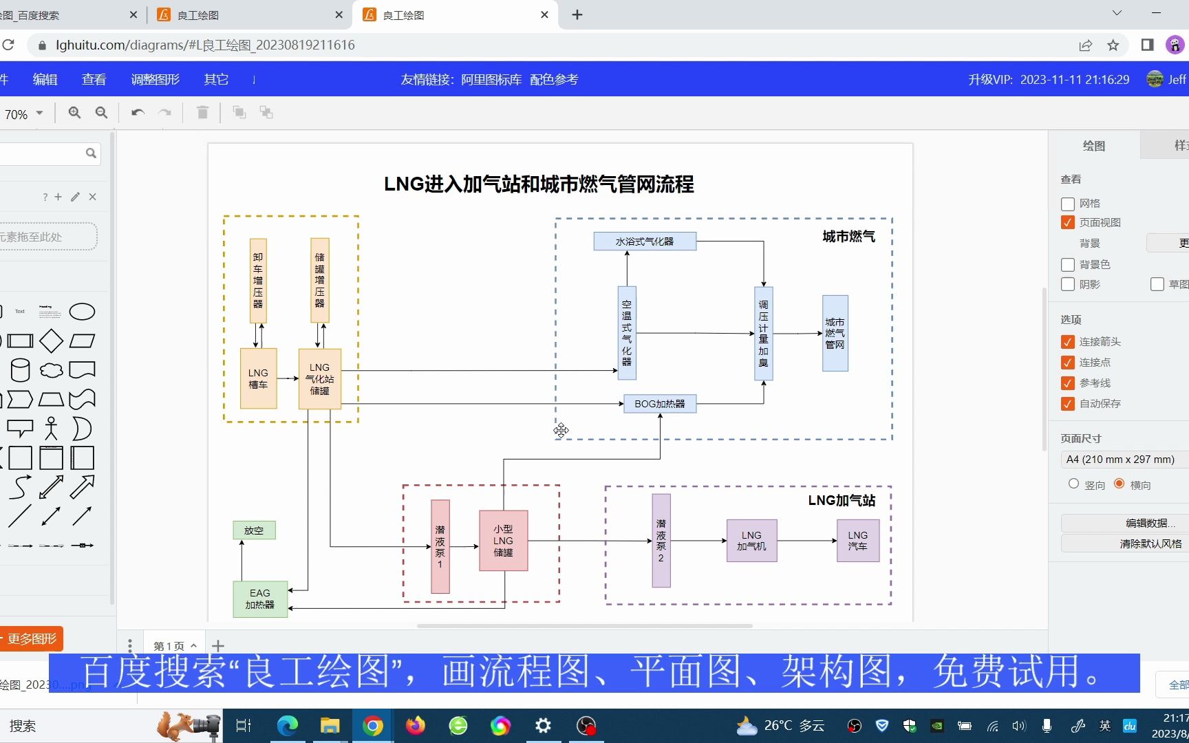 LNG进入加气站和城市燃气管网流程